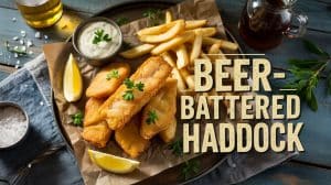 Beer-Battered Haddock: Flaky, Golden, and Fried in Crisp Beer Crunch