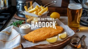 Beer-Battered Haddock: Flaky, Golden, and Fried in Crisp Beer Crunch